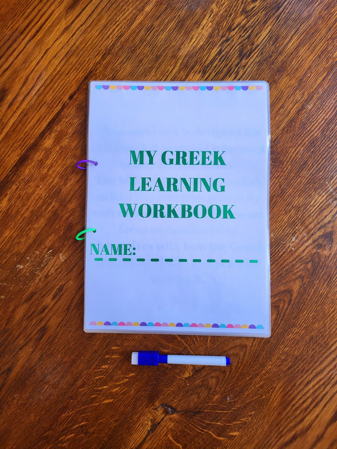 A4 Laminated Greek Language Learning Workbook for Children Kids Aged 3 ...