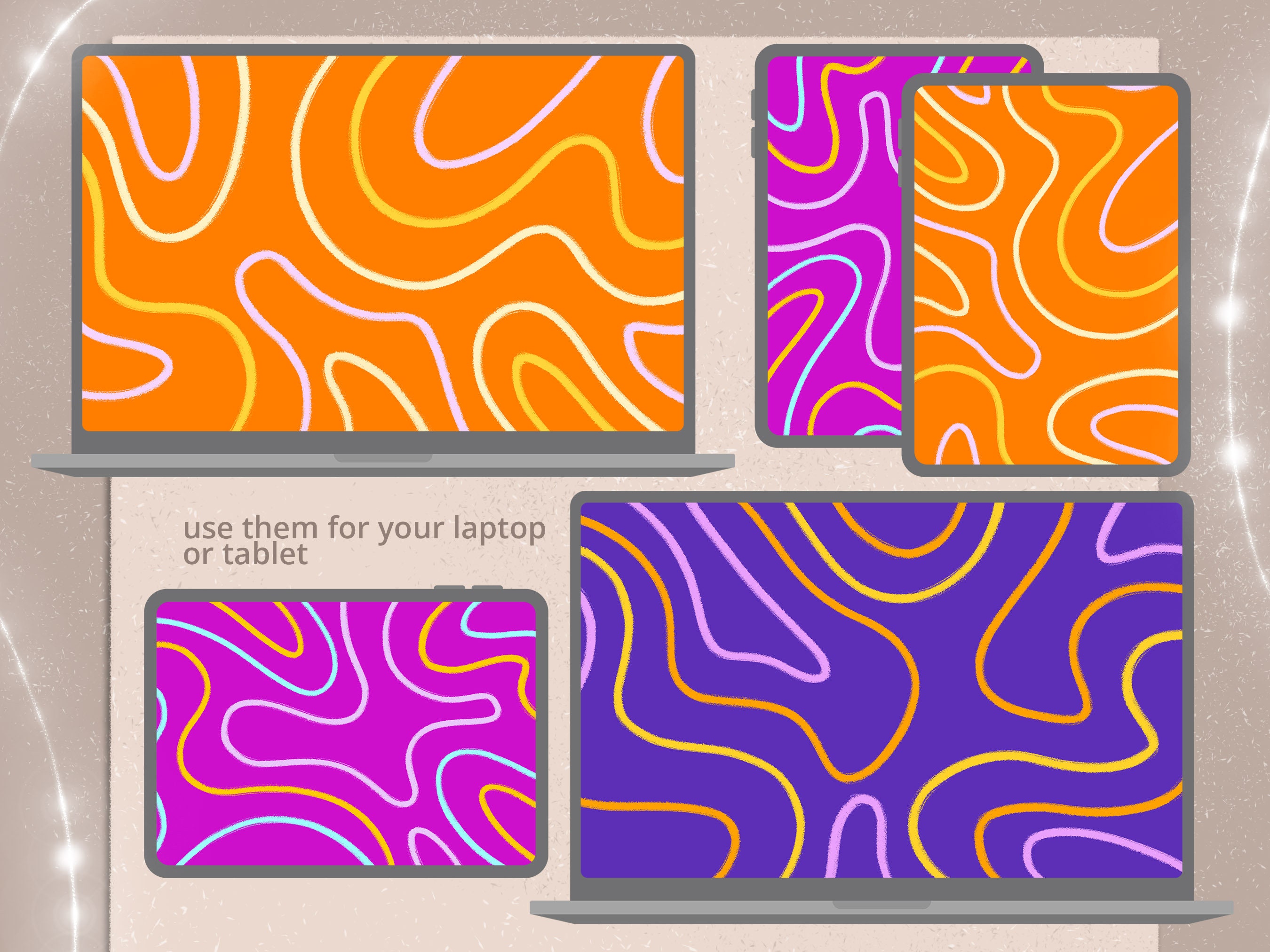 Colorful Lines 4k Wallpapers Phone Laptop, Hand-drawn Background, Lock ...