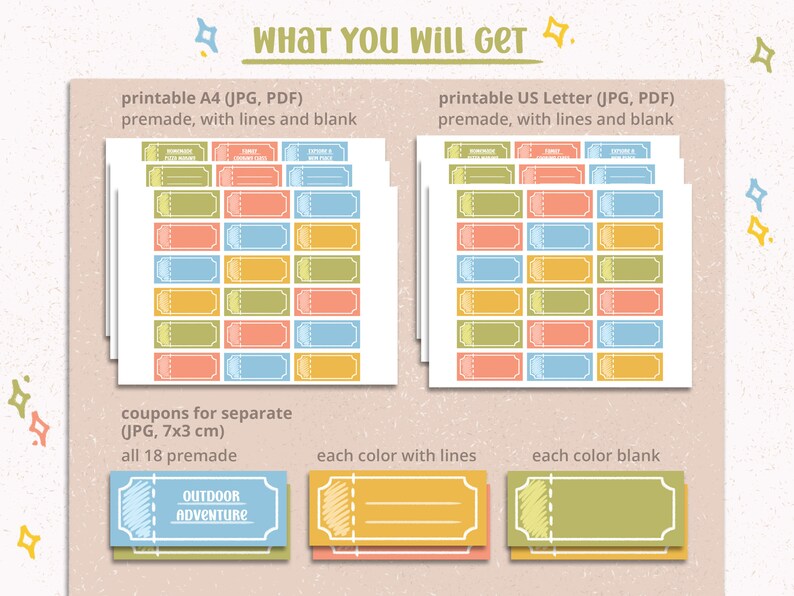 Printable Coupon Book for Family | Family Bonding Activities | Family ...