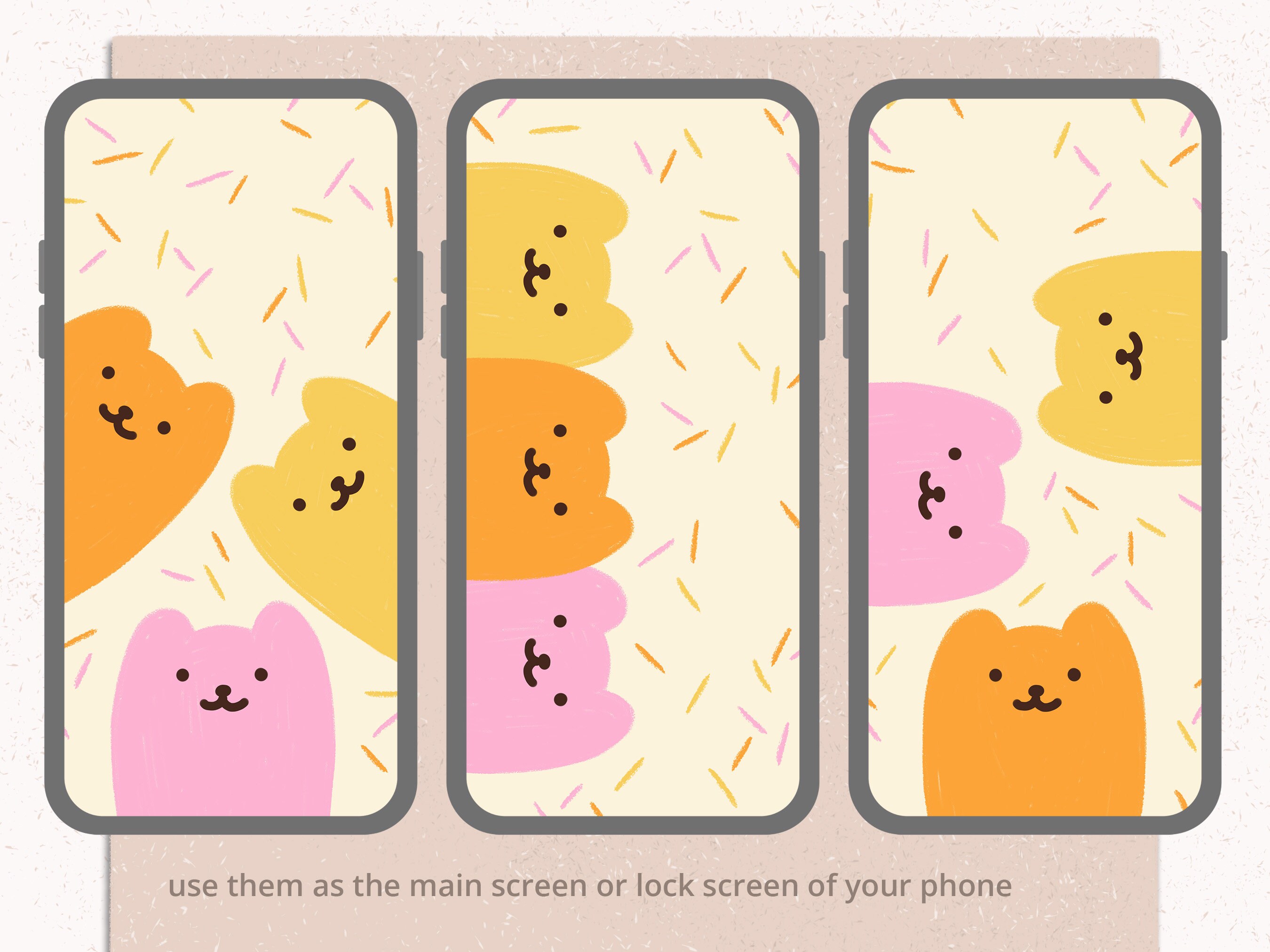 Cute Bears 4k Wallpapers Phone Laptop, Multicolored Background, Lock ...