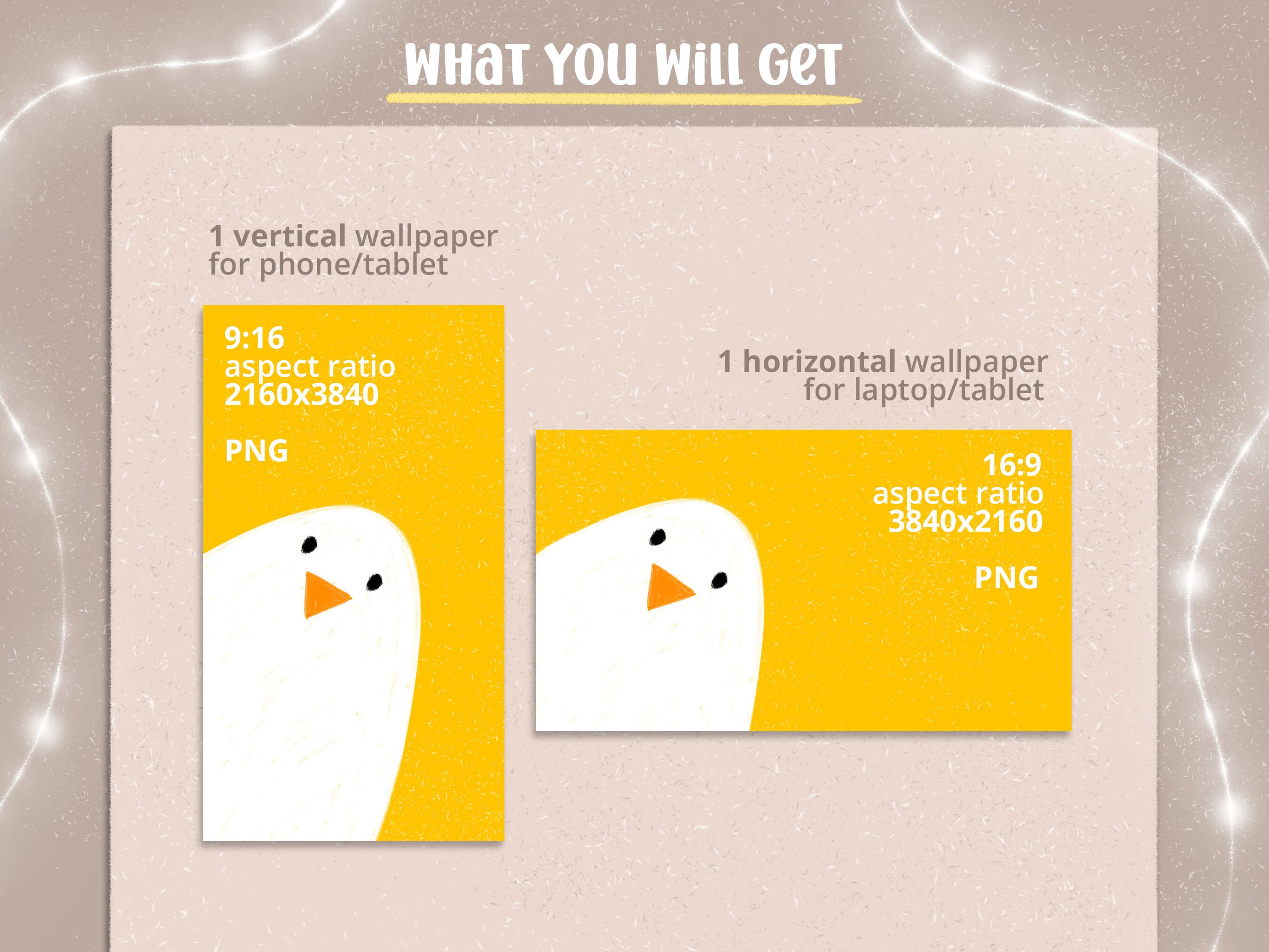 Cute White Goose 4k Yellow Wallpaper, Phone Laptop Tablet, Lovely ...