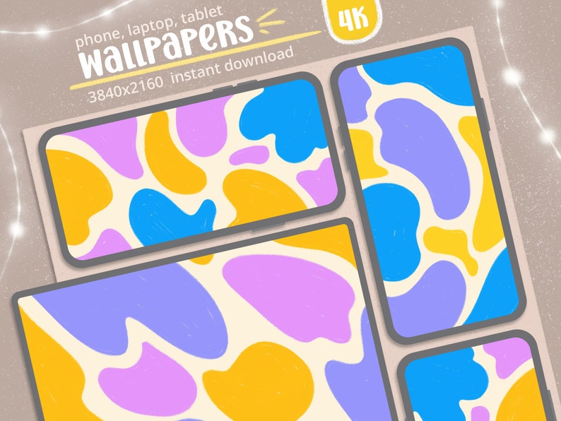 Abstract Blob Shapes 4K Wallpaper: Phone, Tablet, Laptop (digital ...