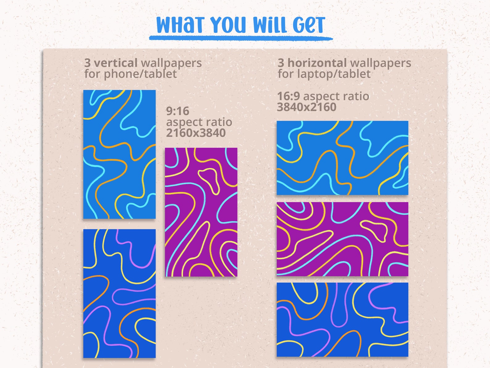 Colorful Lines 4k Wallpapers Phone Laptop, Hand-drawn Background, Lock ...