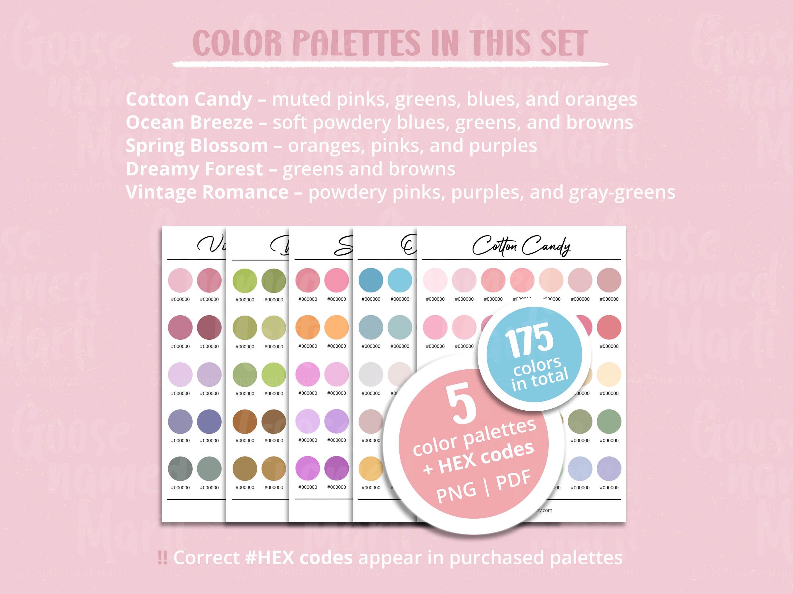 5 Pastel Color Palettes: Soft Color Combinations With HEX Codes (PDF ...
