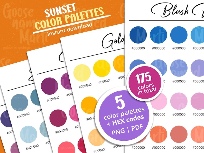 Sunset Color Palette, Orange Blue Color Palette, Hexadecimal Color ...