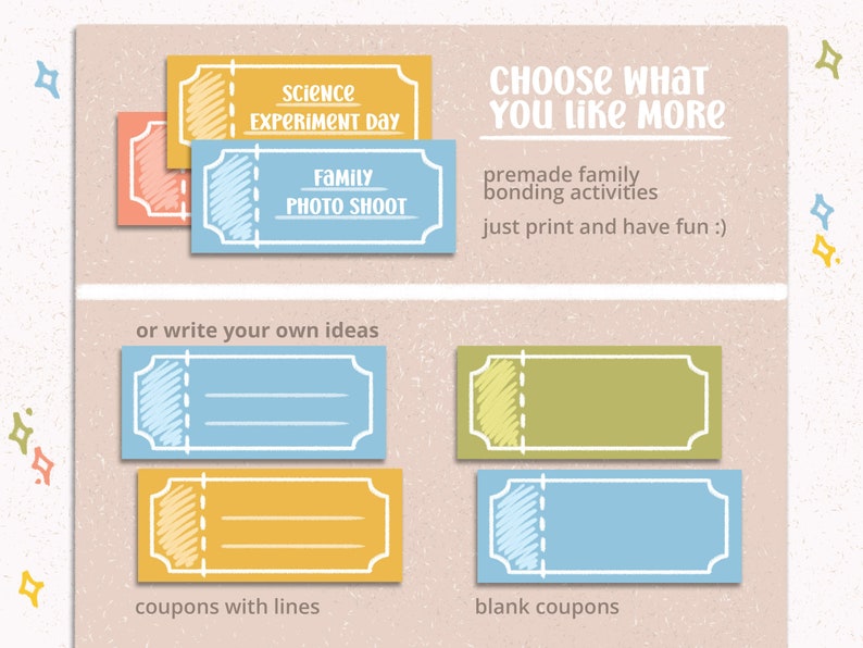 Printable Coupon Book for Family Family Bonding Activities Family Fun ...