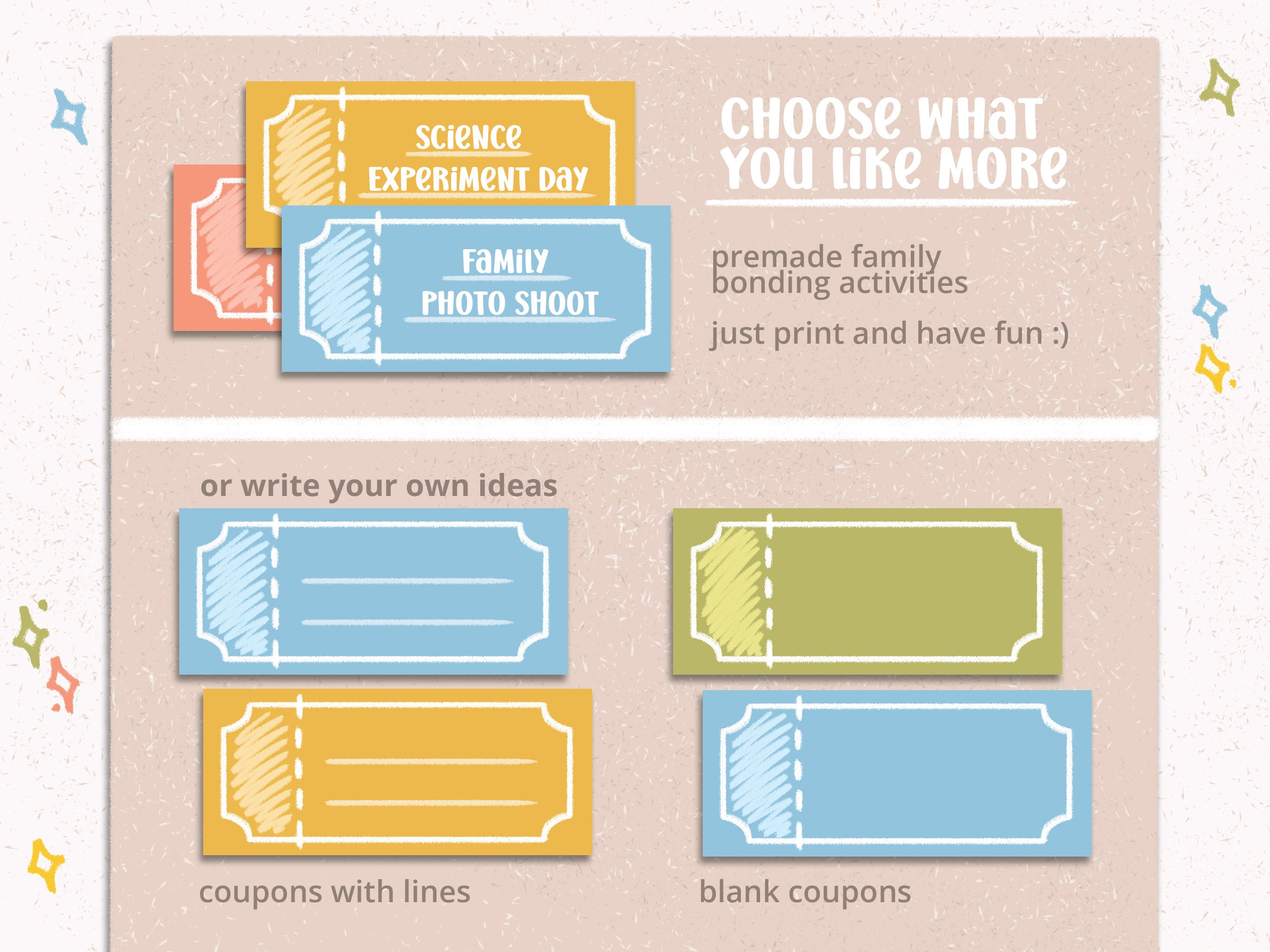 Printable Coupon Book for Family Family Bonding Activities Family Fun ...