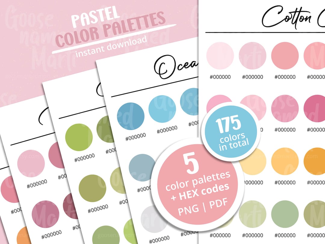 Pastel Color Palette, Aesthetic Color Palette, Hexadecimal Color ...