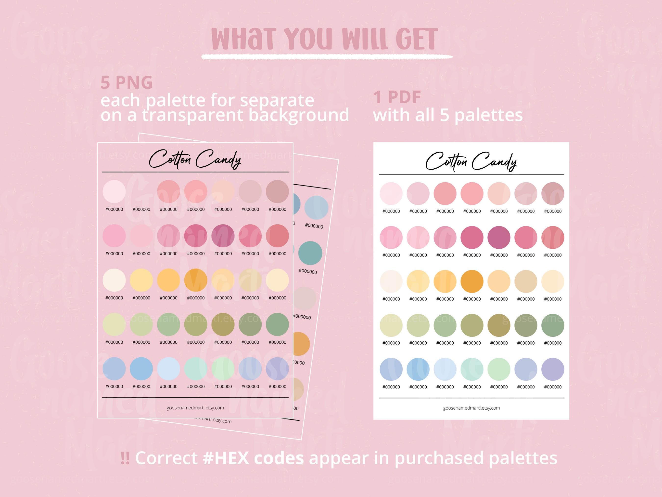 Pastel Color Palette, Aesthetic Color Palette, Hexadecimal Color ...