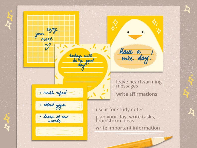 Printable Yellow Memo Paper: Planner Notes, To-do Lists for Journal ...