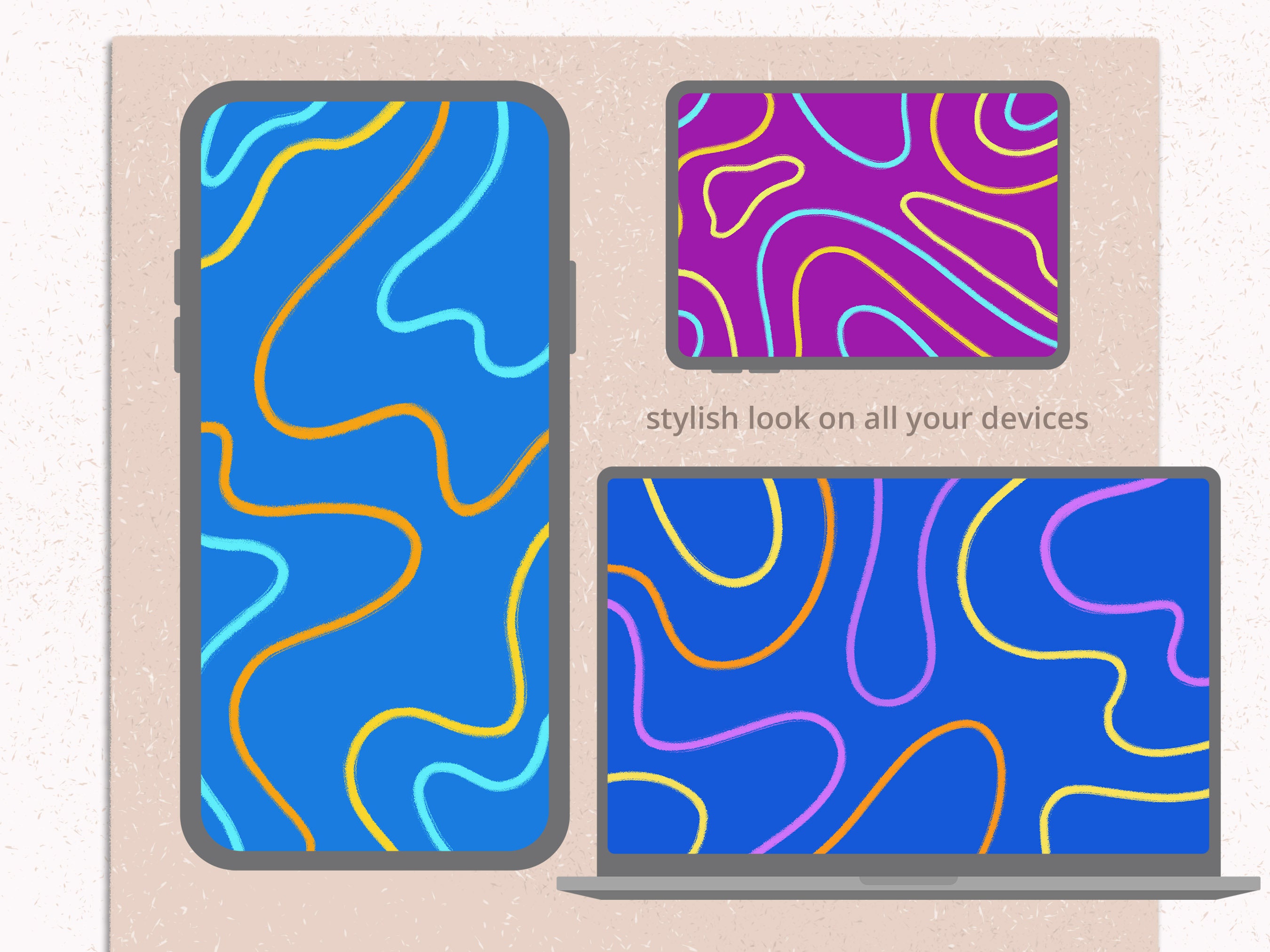 Colorful Lines 4k Wallpapers Phone Laptop, Hand-drawn Background, Lock ...