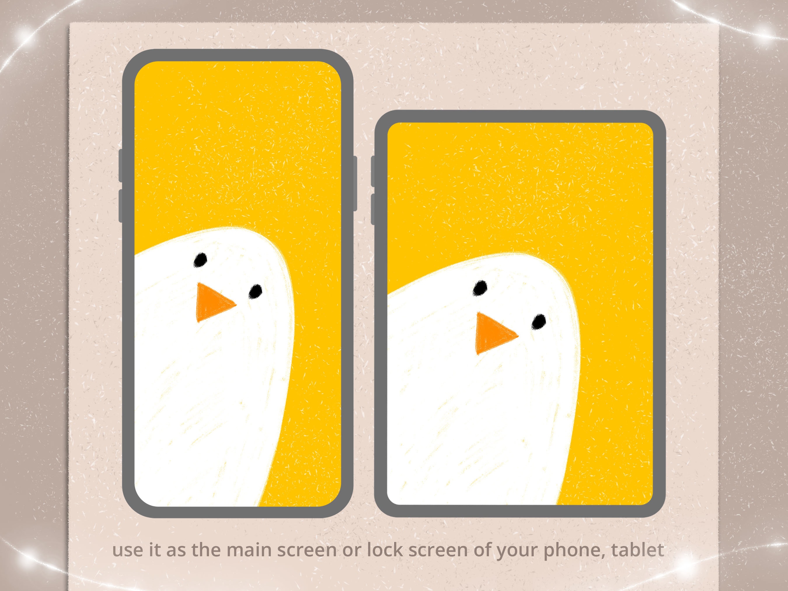 Cute White Goose 4k Yellow Wallpaper, Phone Laptop Tablet, Lovely ...