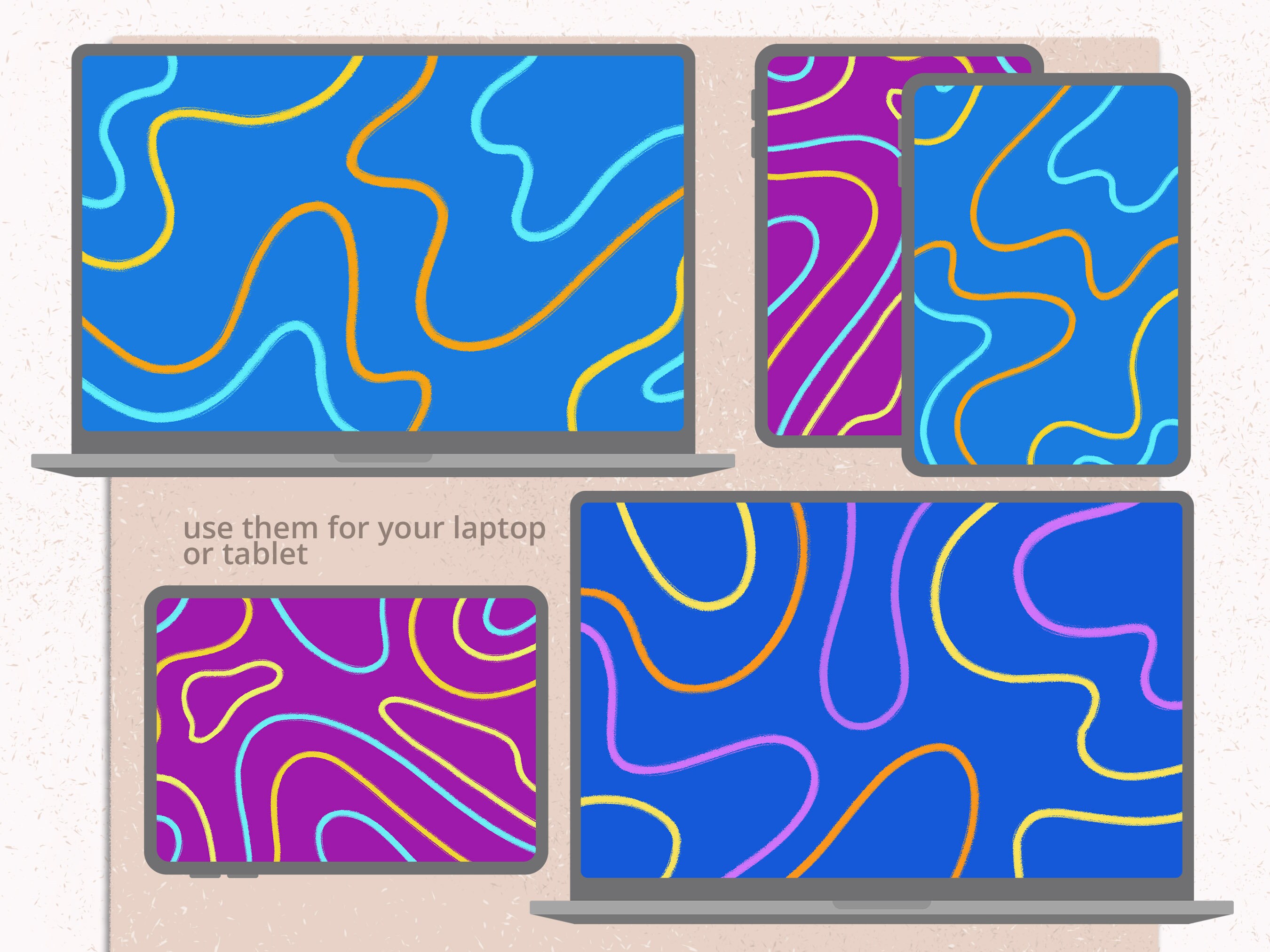 Colorful Lines 4k Wallpapers Phone Laptop, Hand-drawn Background, Lock ...