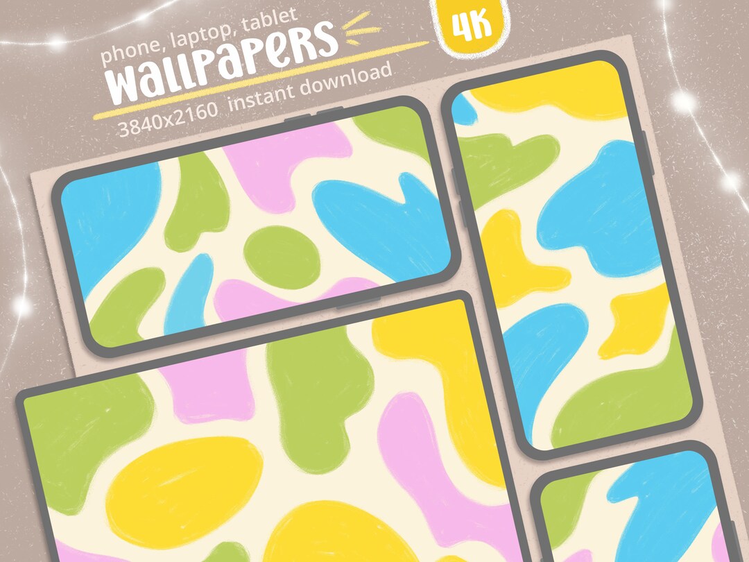Abstract Blob Shapes Wallpaper: Colorful 4K Background (digital ...