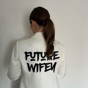 Bridal White Blazer Hen Do Outfit Personalised With Any Text - Etsy UK
