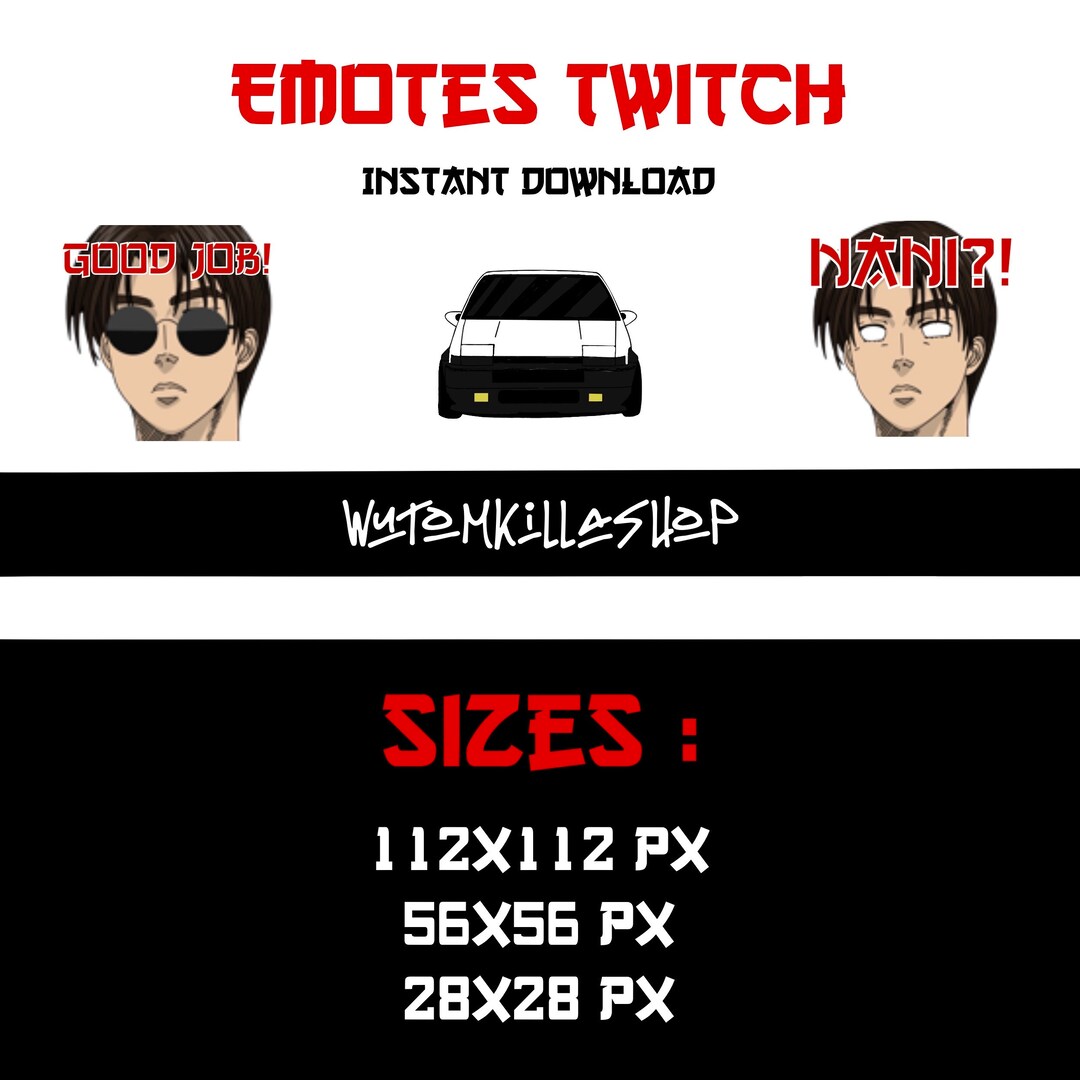 3 Twitch Emotes INITIAL D - Etsy
