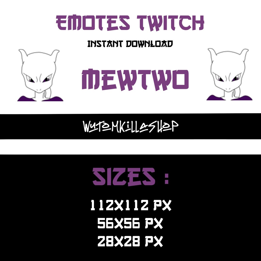 1 Mewtwo Twitch Emote - Etsy