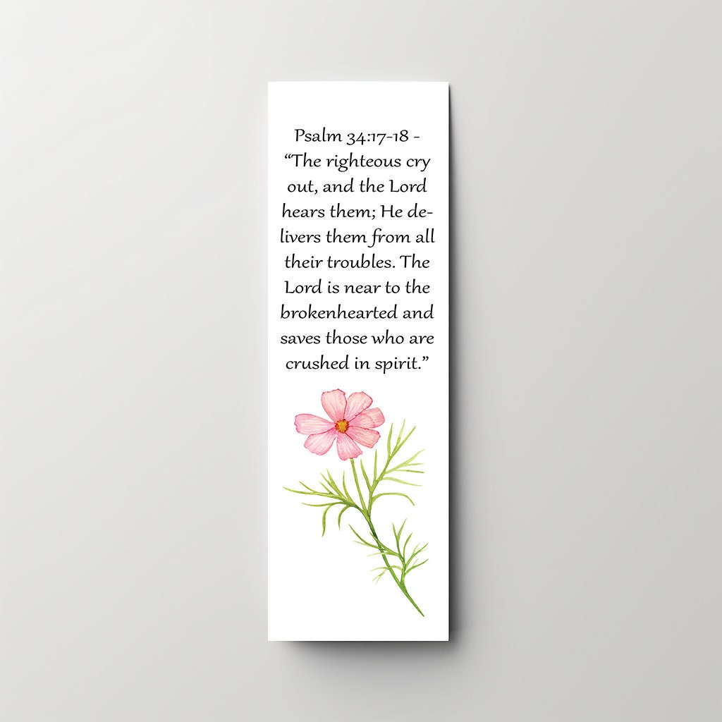 Psalms Bible Verse Floral Bookmarks, 10 Pack, 2.2 X 8.5, Mother Day ...