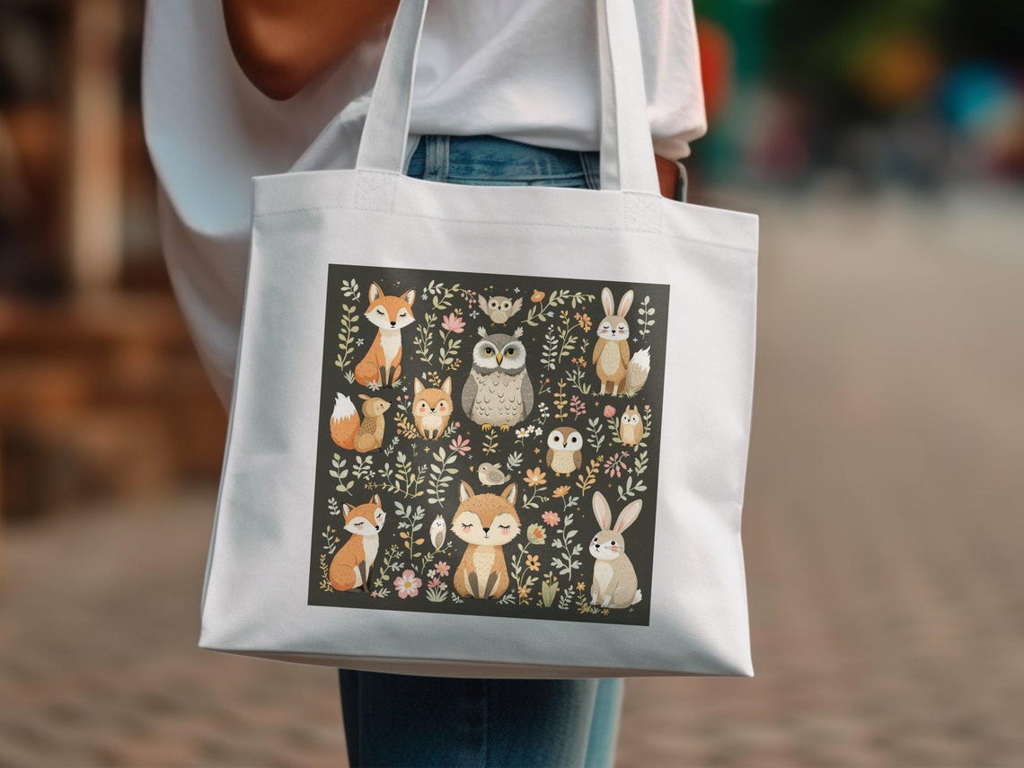 Cute Woodland Animals Clip Art Fox Owl Rabbit Forest Friends Digital ...