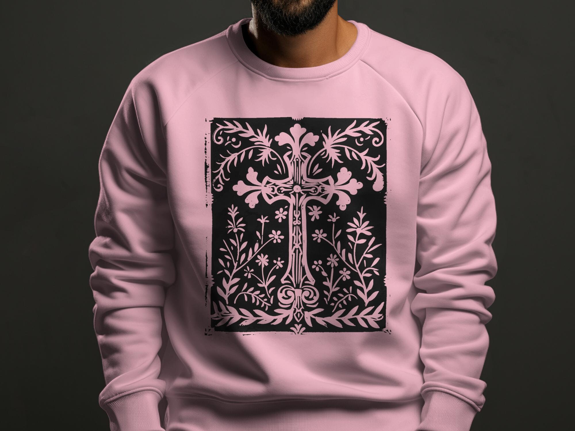 Christian Art Celtic Cross Linocut Print Sweatshirt, Unisex, Perfect ...