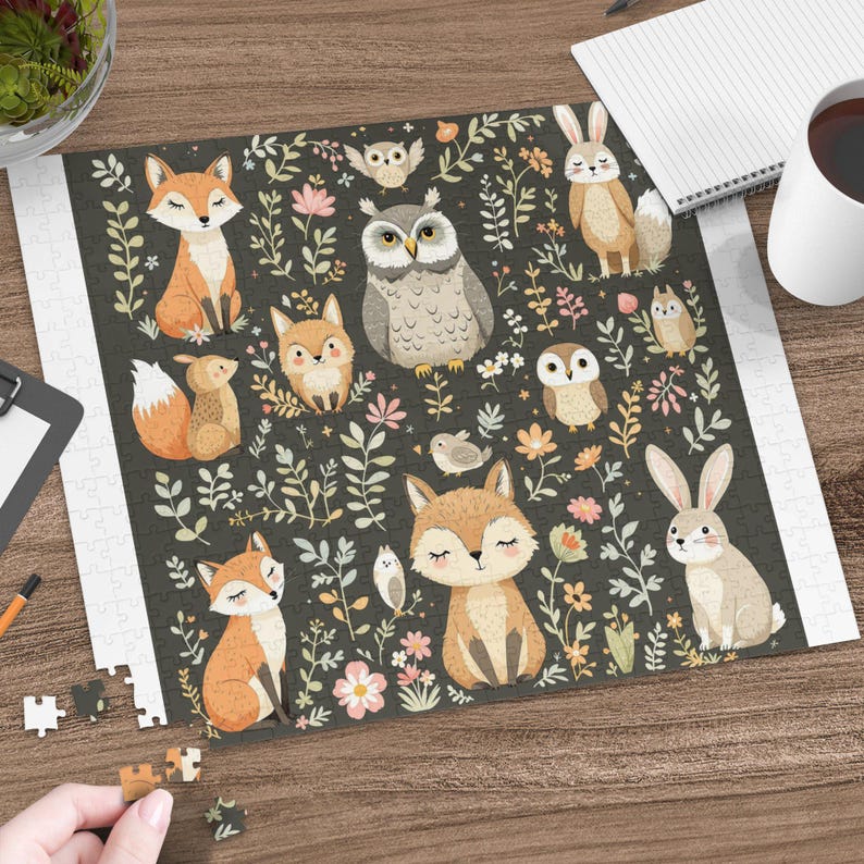 Cute Woodland Animals Clip Art Fox Owl Rabbit Forest Friends Digital ...