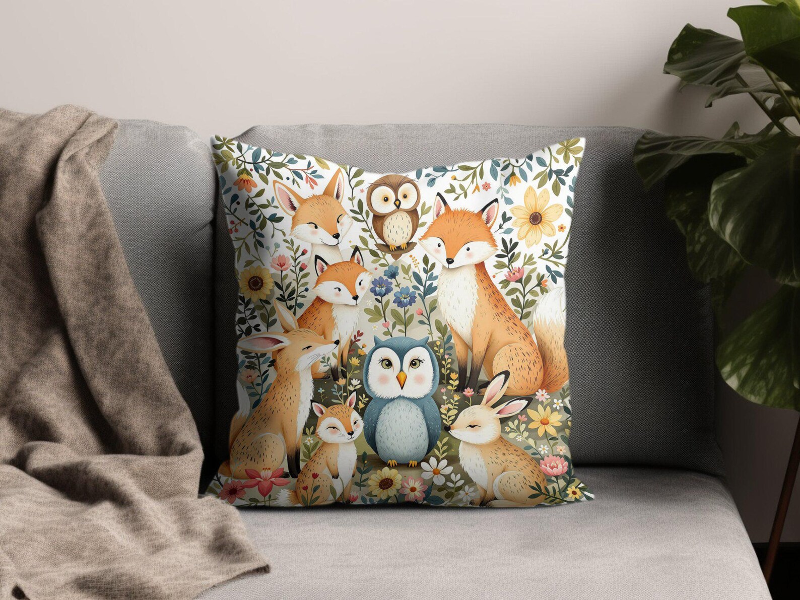 Woodland Animals Clip Art, Foxes Owls Rabbits, Cute Forest Wildlife Art ...