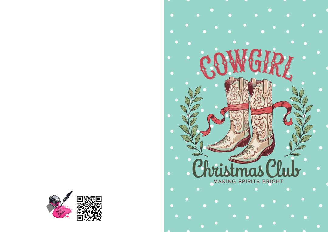 Festive Cowgirl Christmas Card, Making Spirits Bright, Cute Holiday ...