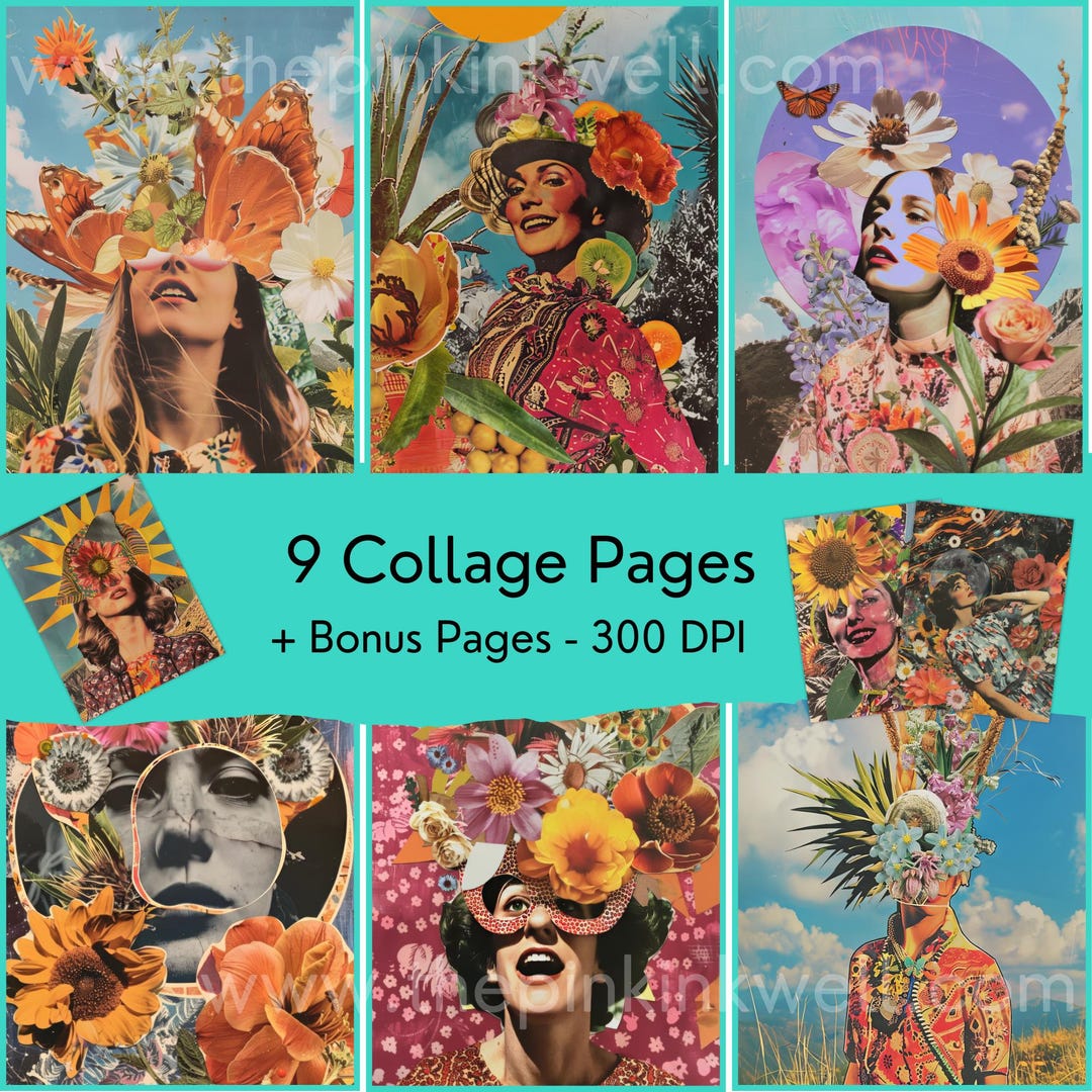 Modern Woman Digital Collage Pages Bundle Kit Bonus Unlimited Use ...
