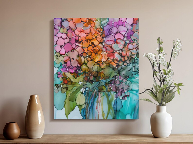 Alcohol Ink Floral Flowers Perfect Printable for Wall Art, Totes, T ...