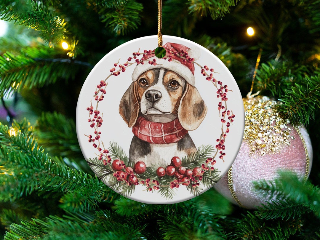 Beagle Christmas Ornament, Holiday Tree Decoration, Cute Dog Lover Gift ...