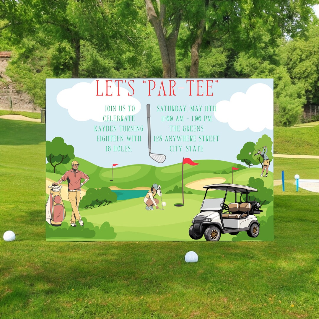 18th Birthday Party Invitation Template Golfing Themed - Etsy