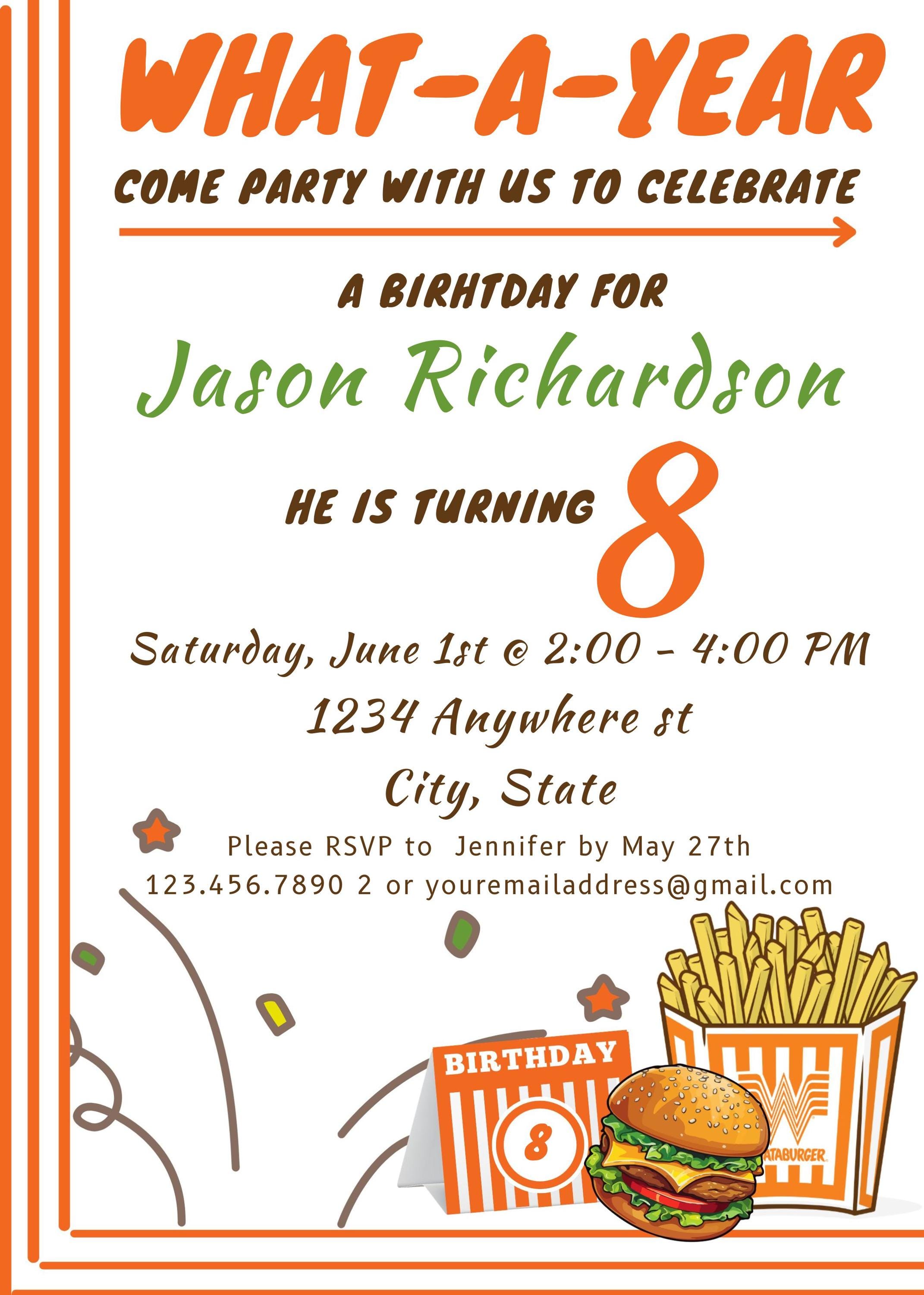 Whataburger Themed Party Invitation Template (digital Download) - Etsy