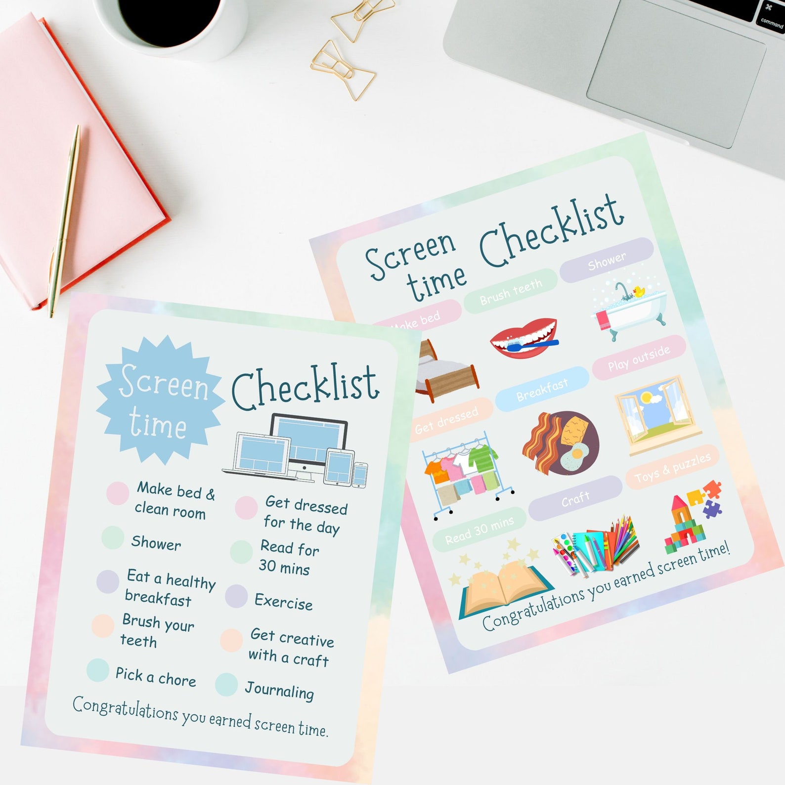 Before Screen Time Checklist, Morning Routine Check List,toddler ...