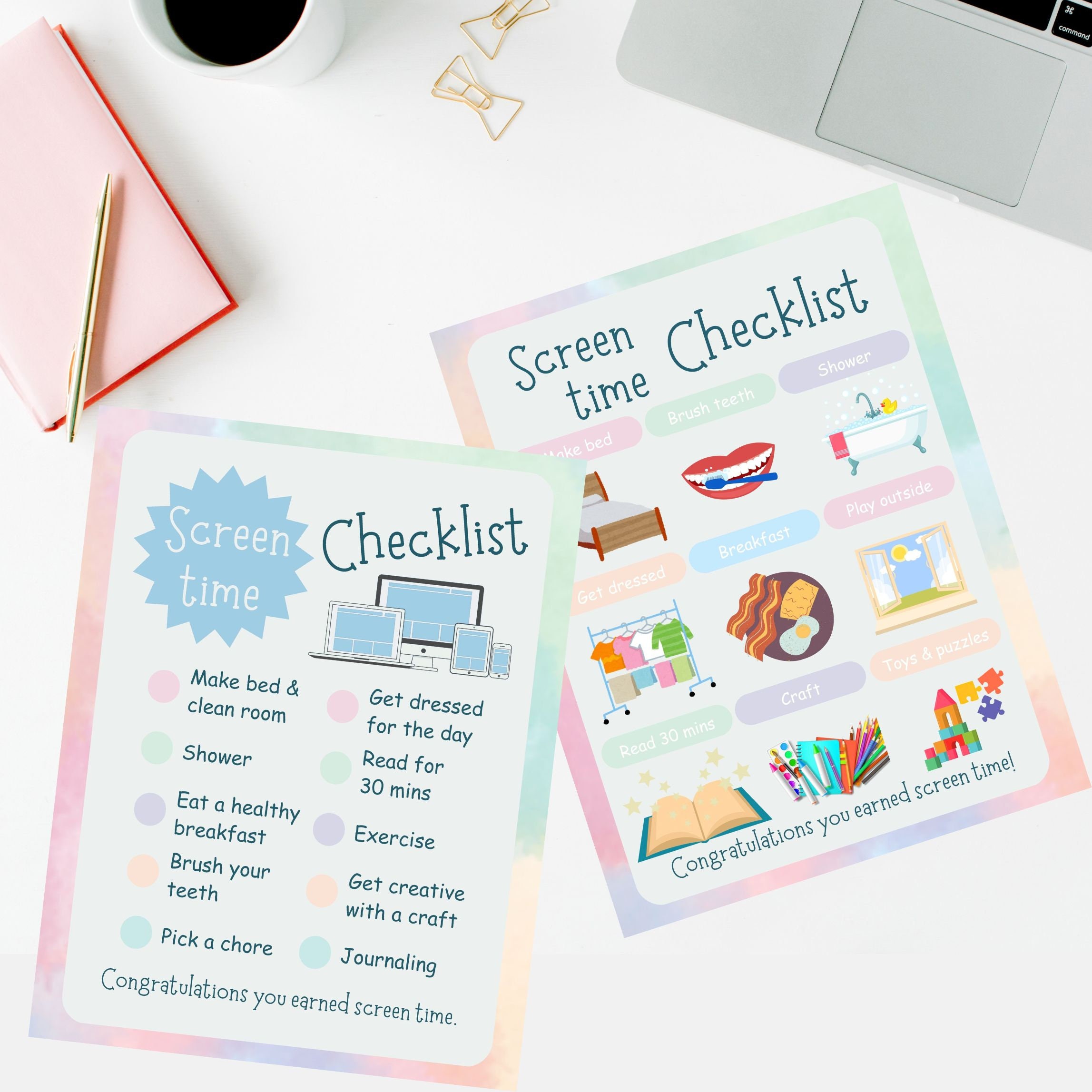 Before Screen Time Checklist, Morning Routine Check List,toddler ...