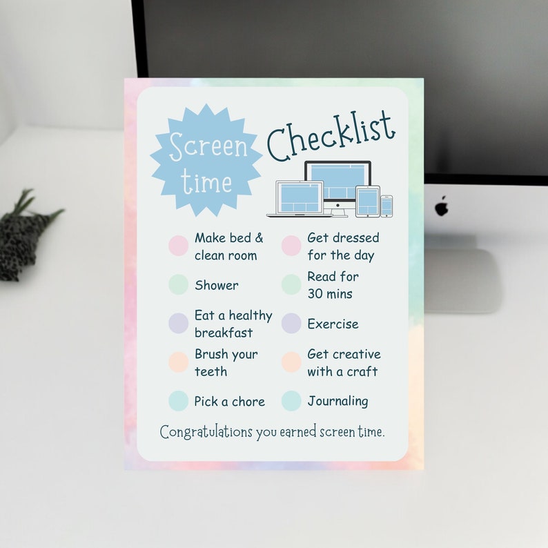 Before Screen Time Checklist, Morning Routine Check List,toddler ...