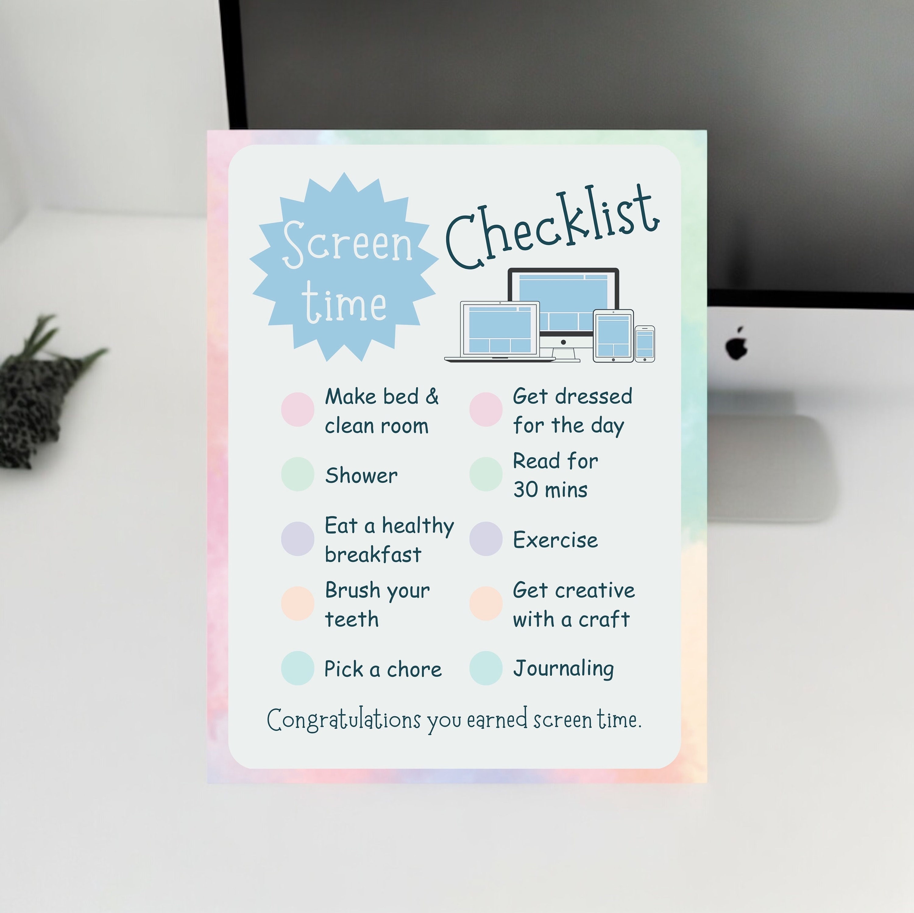 Before Screen Time Checklist, Morning Routine Check List,toddler ...