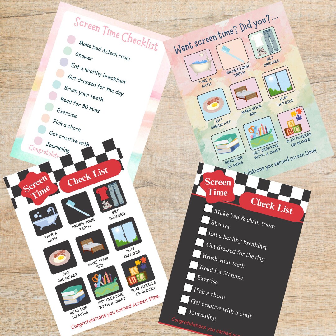 Before Screen Time Checklist, Morning Routine Check List, Toddler ...
