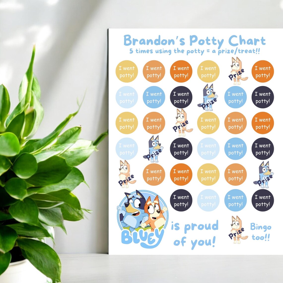 Potty Training Chart, Bluey Themed Potty Training Chart - Etsy