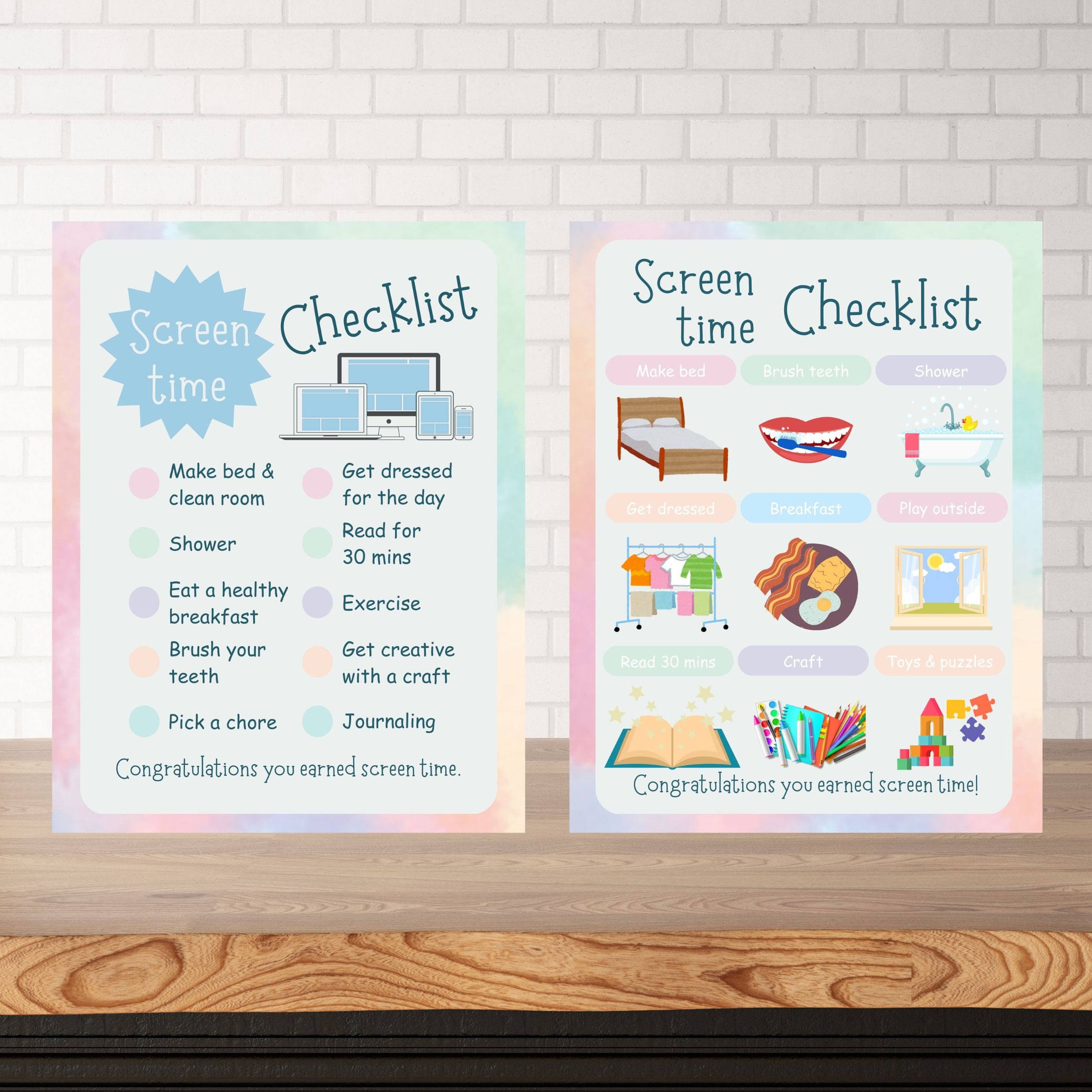 Before Screen Time Checklist, Morning Routine Check List,toddler ...