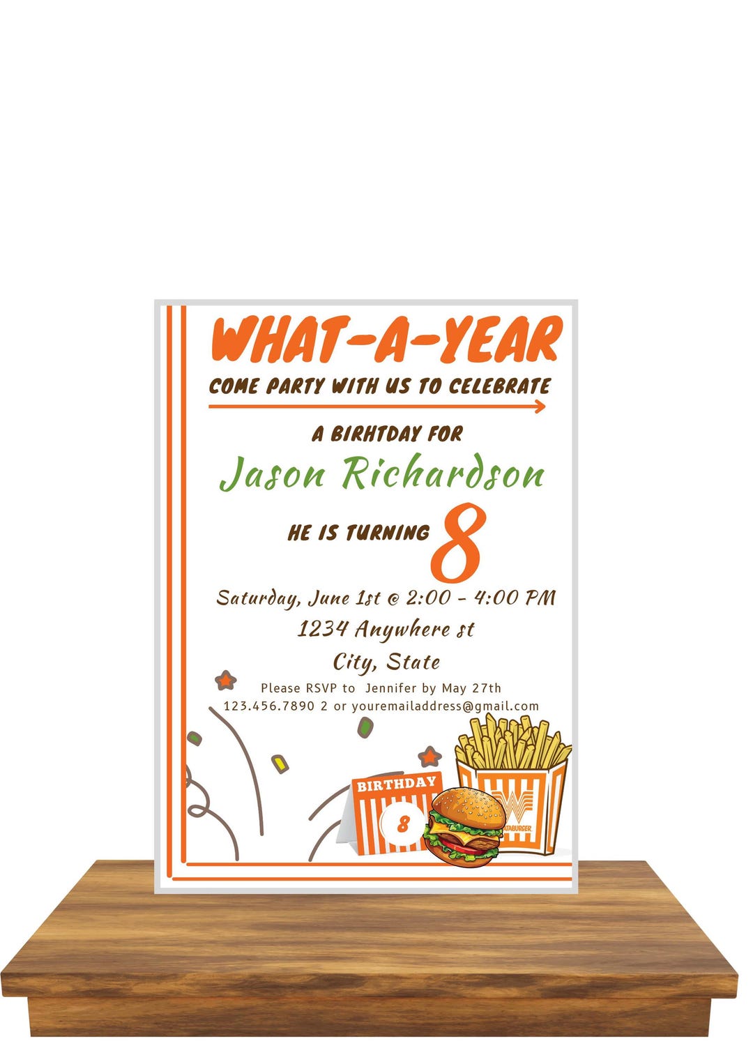 Whataburger Themed Party Invitation Template (digital Download) - Etsy