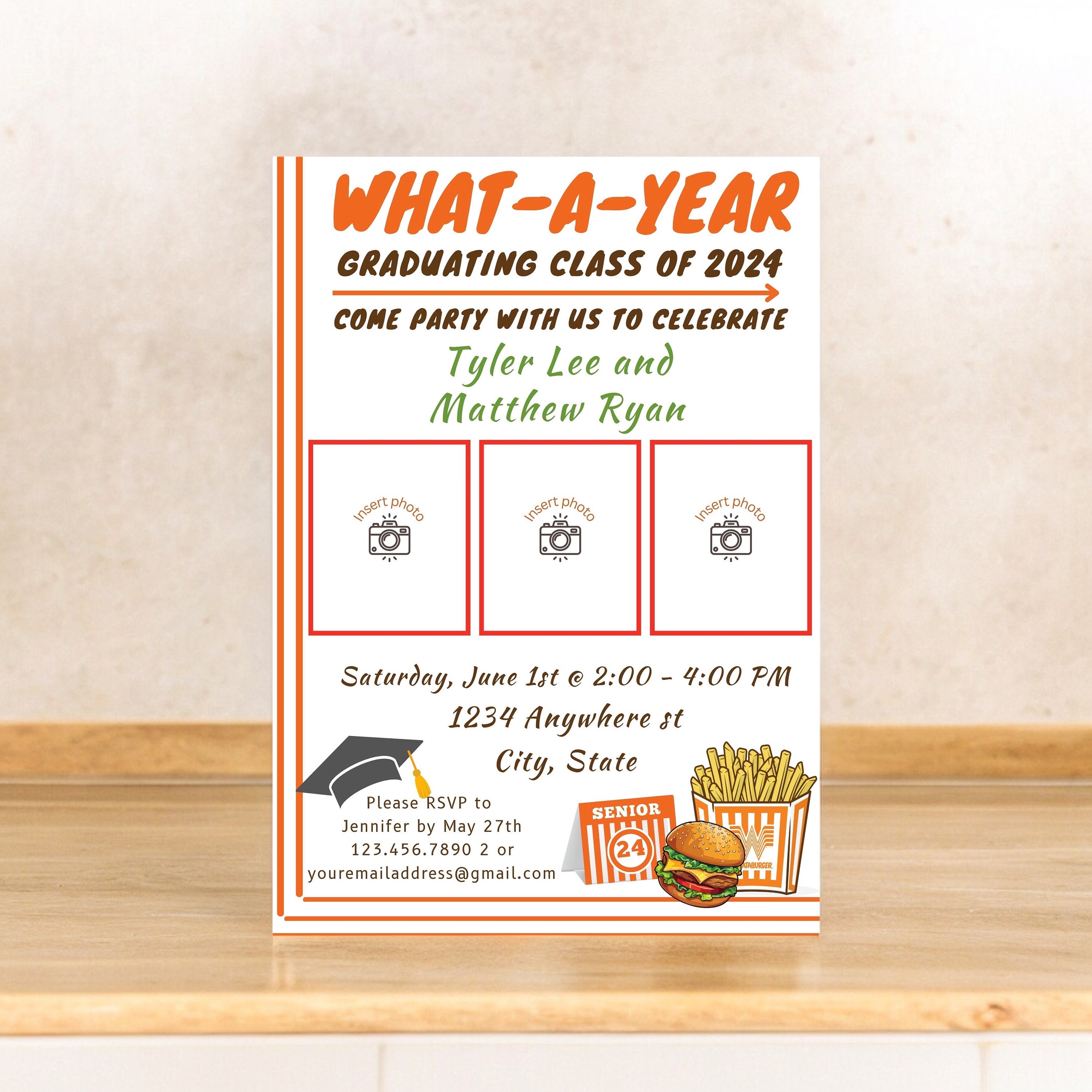 Whataburger Themed Party Invitation Template (digital Download) - Etsy