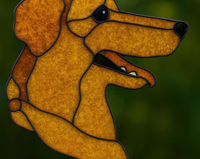 Golden Doodle Stained Glass Pattern Design Digital Download PNG PDF Dog ...