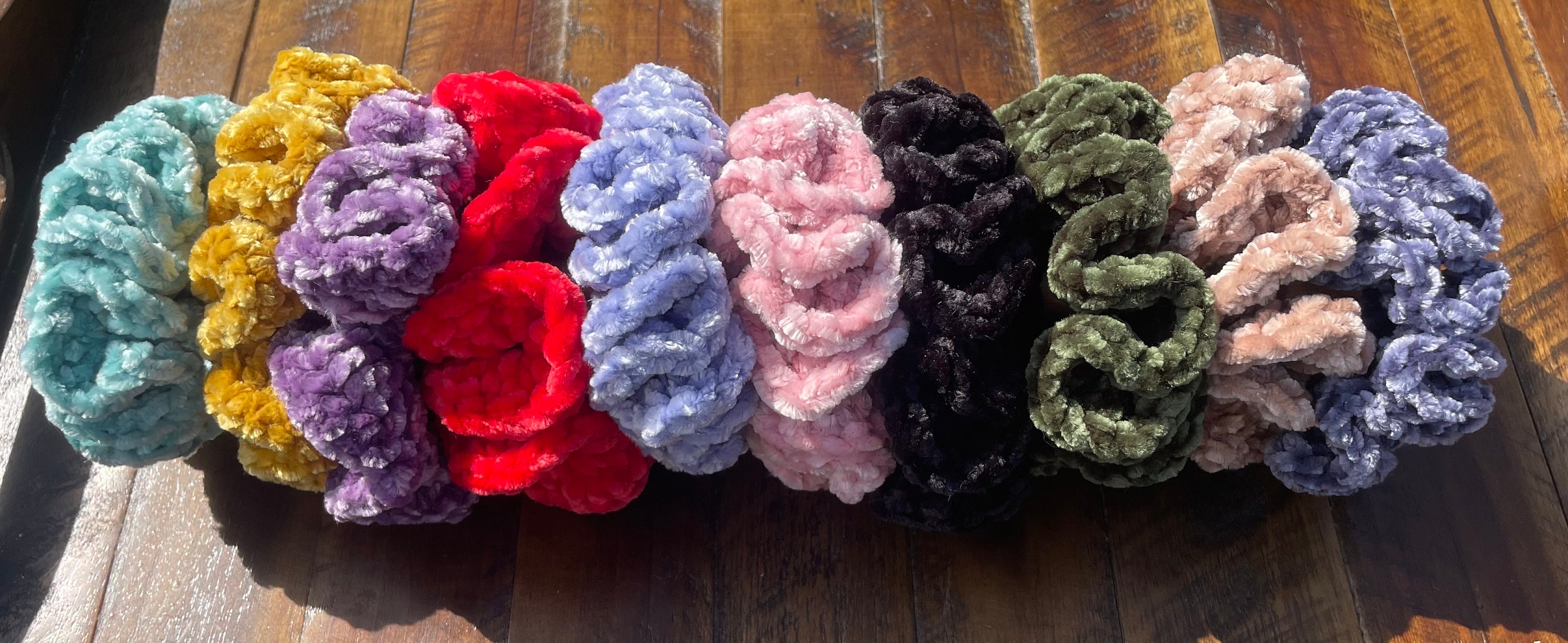 Taylor/swiftie Eras Scrunchies • Handmade Crochet Velvet Scrunchies ...