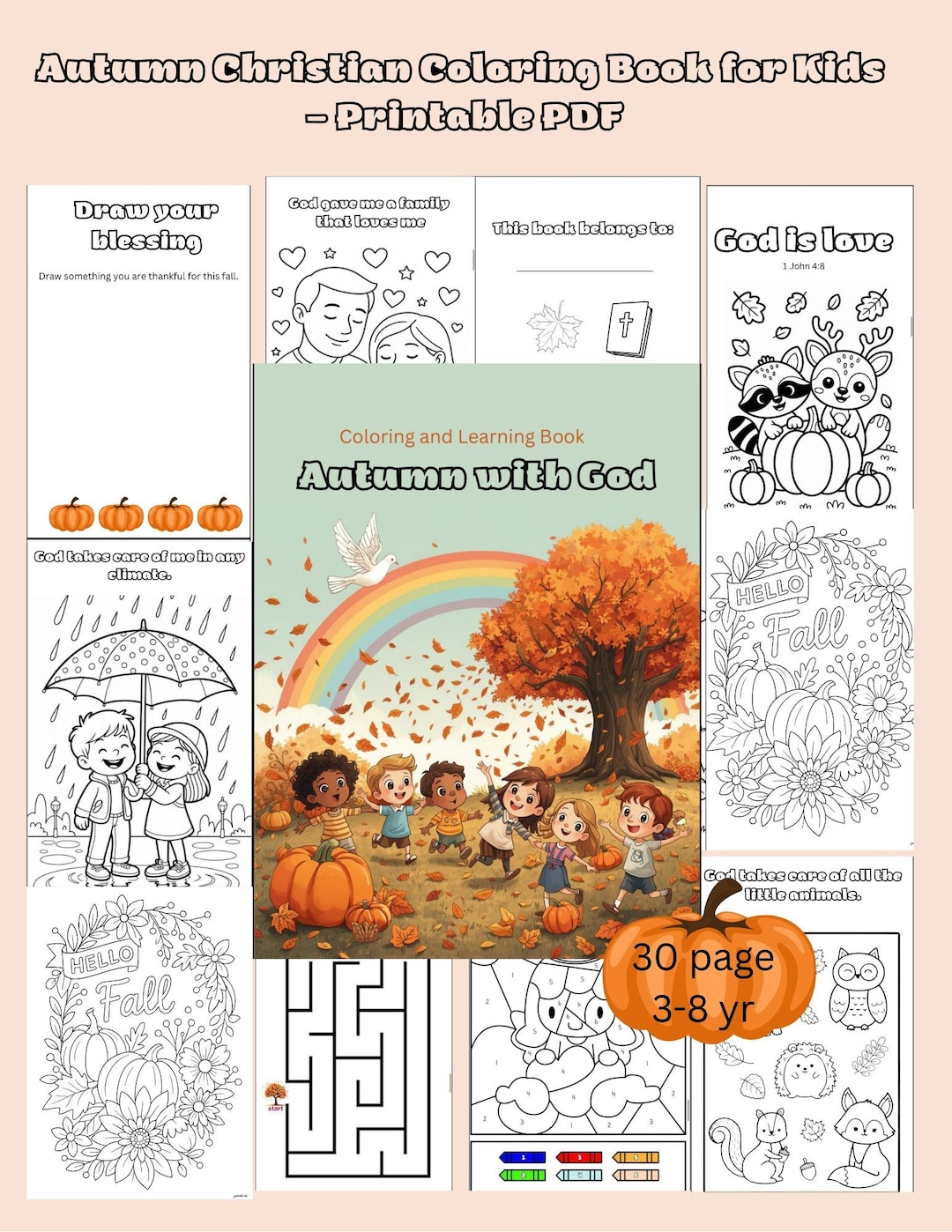 Fall Coloring Pages ,autumn Christian Book Kids, Coloring Pages ...