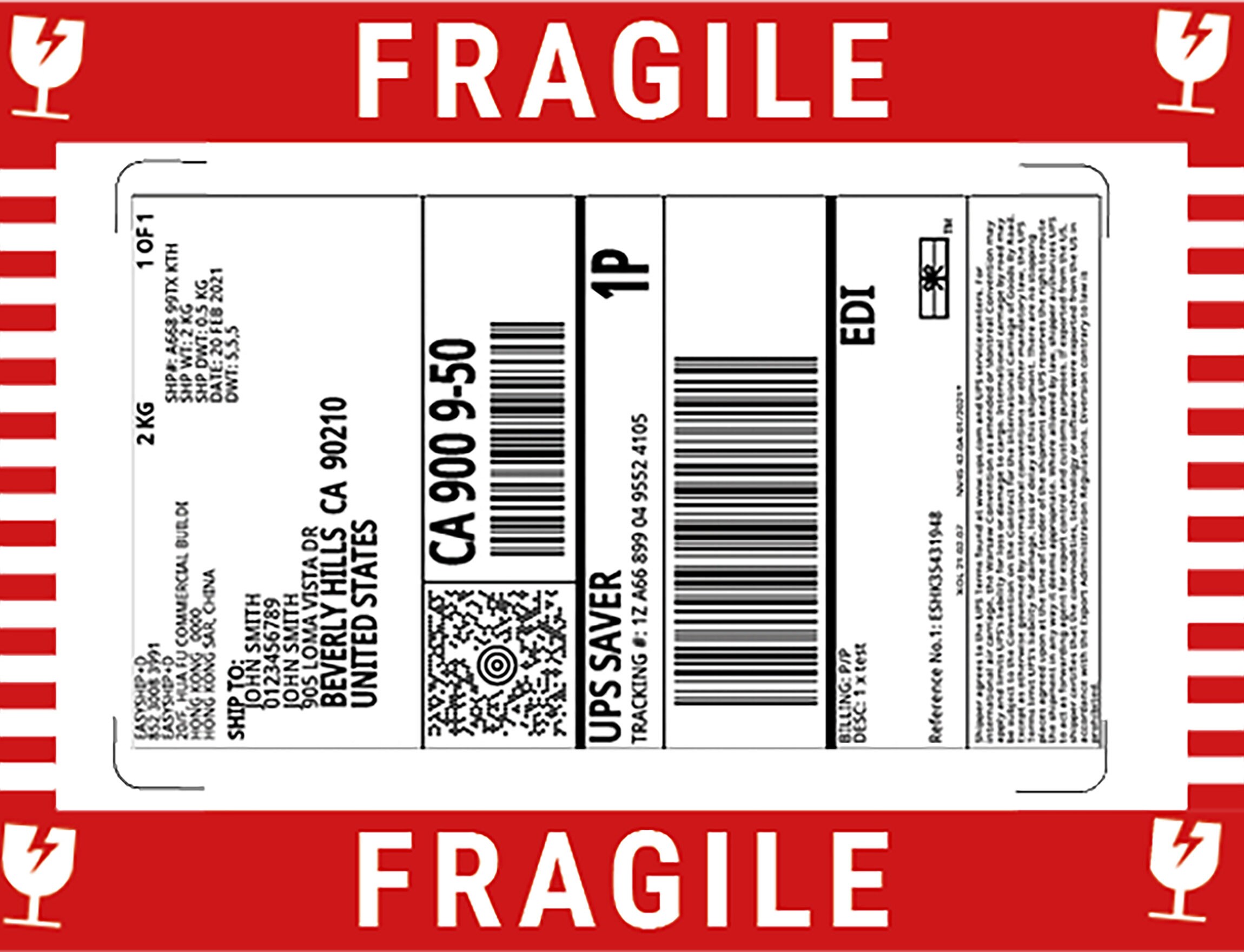 A5 FRAGILE Warning Background Label pack of 10 - Etsy