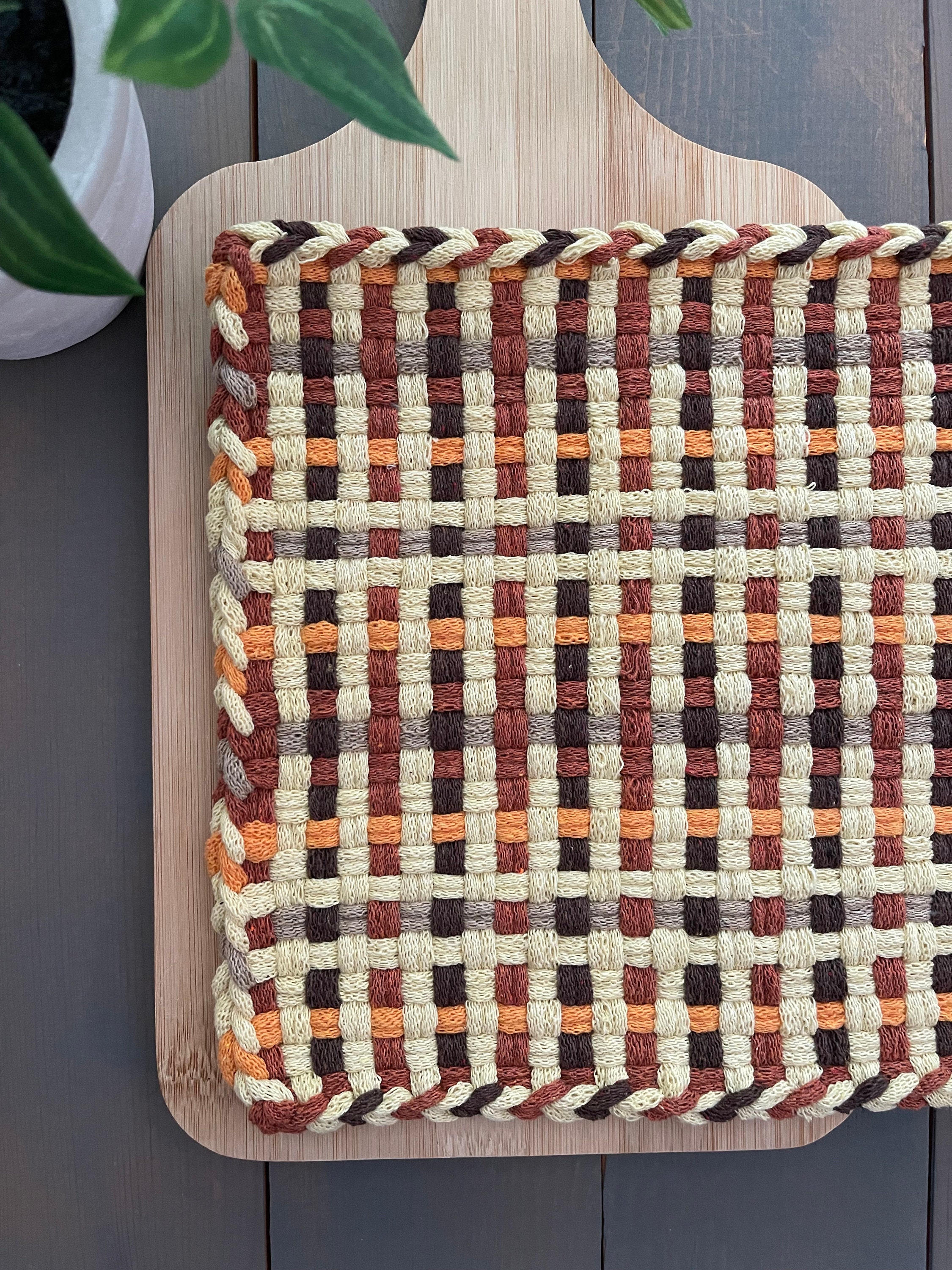 Handmade Large Loom Woven Potholder Oven Mitt, Hot Pad, Kitchen Decor ...