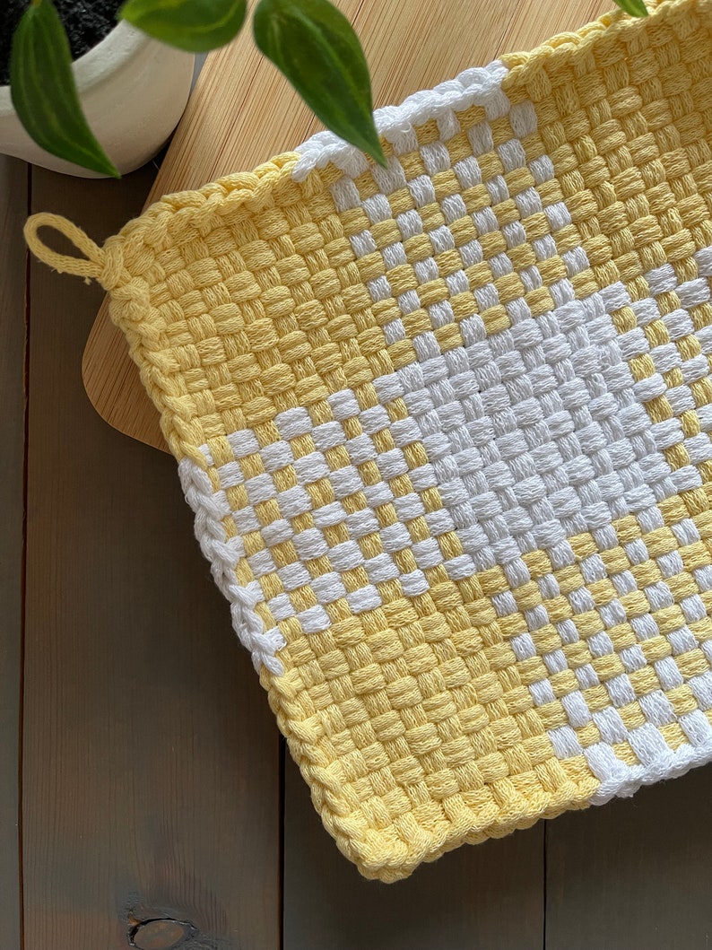Handmade Large Loom Woven Potholder Trivet, Oven Mitt, Hot Pad, Kitchen ...