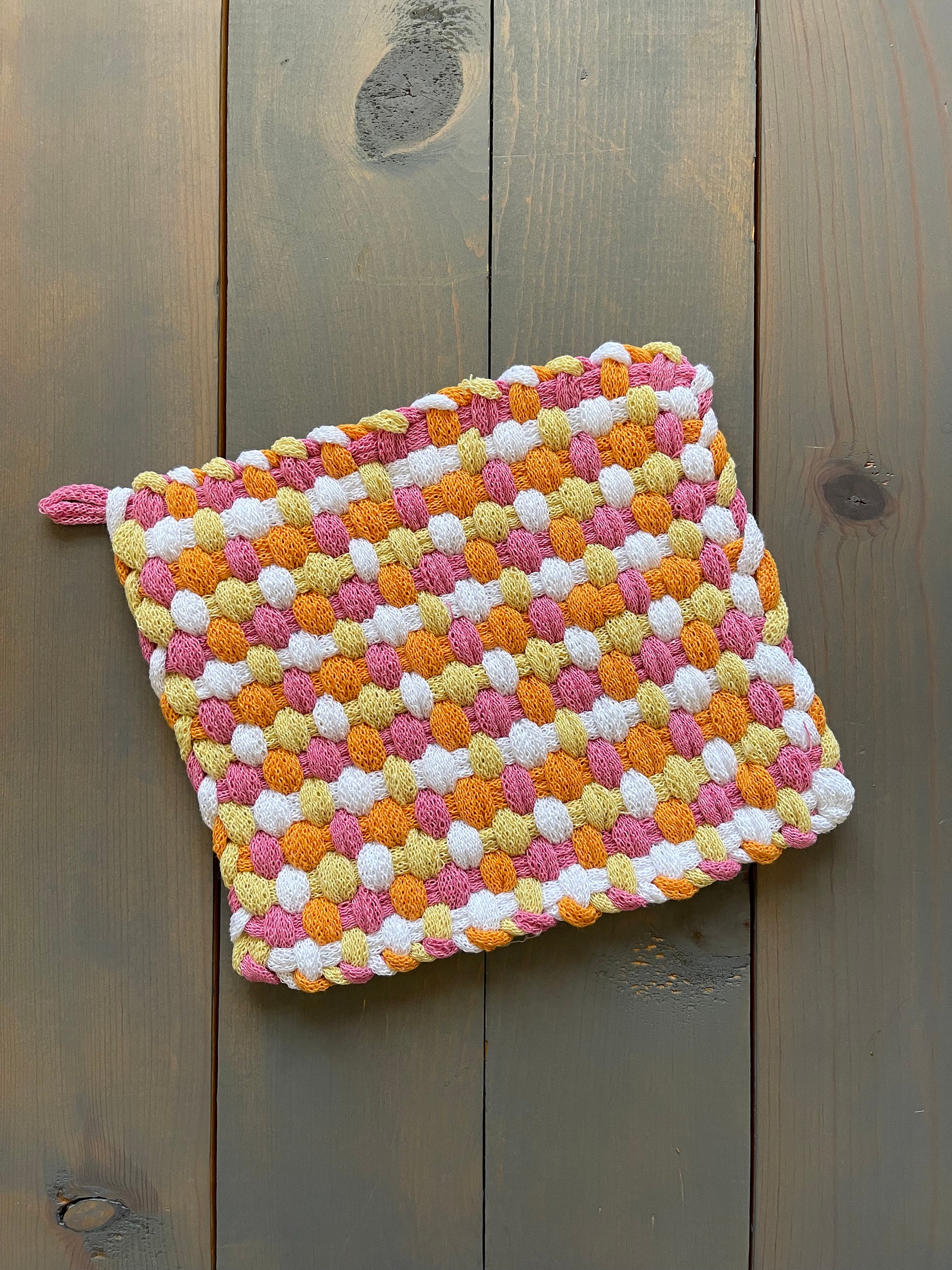 Handmade Loom Woven Potholder Trivet, Oven Mitt, Hot Pad, Kitchen Decor ...