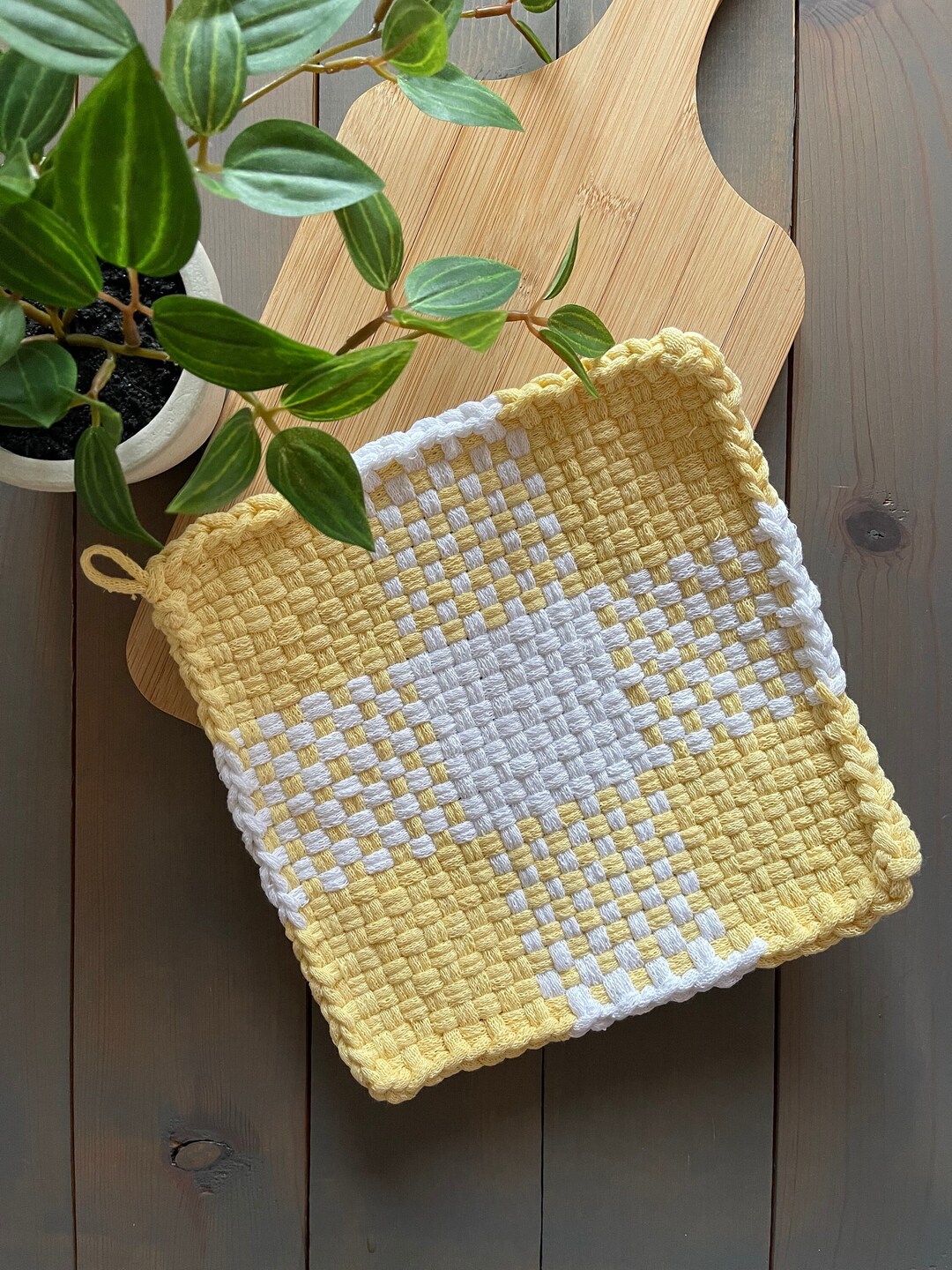 Handmade Large Loom Woven Potholder Trivet, Oven Mitt, Hot Pad, Kitchen ...