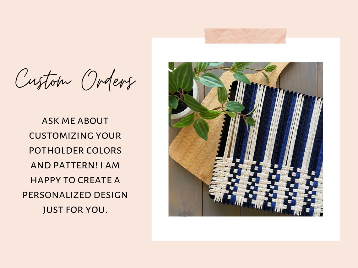 Handmade Large Loom Woven Potholder - Trivet, Oven Mitt, Hot Pad ...
